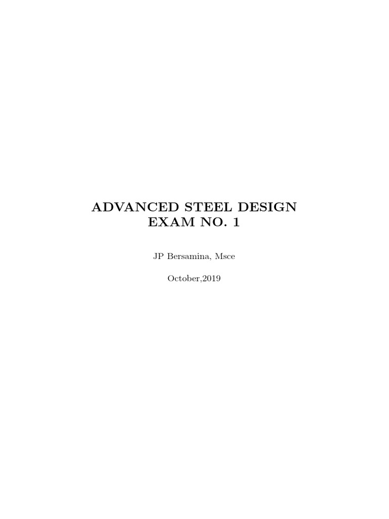 Examination For Advanced Steel Design | PDF