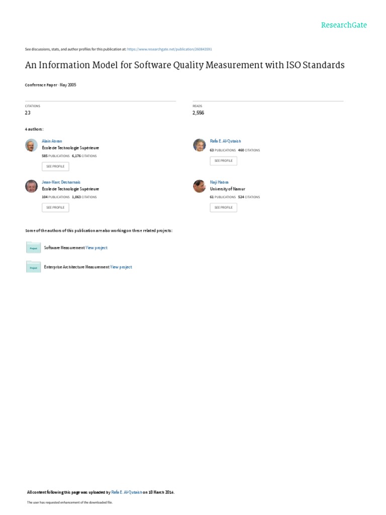 Model For Software Quality Measurement With I So Standards | PDF | Data ...
