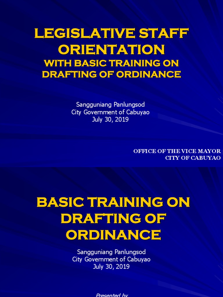 Training On Drafting of Ordinance | PDF | Comma | Policy