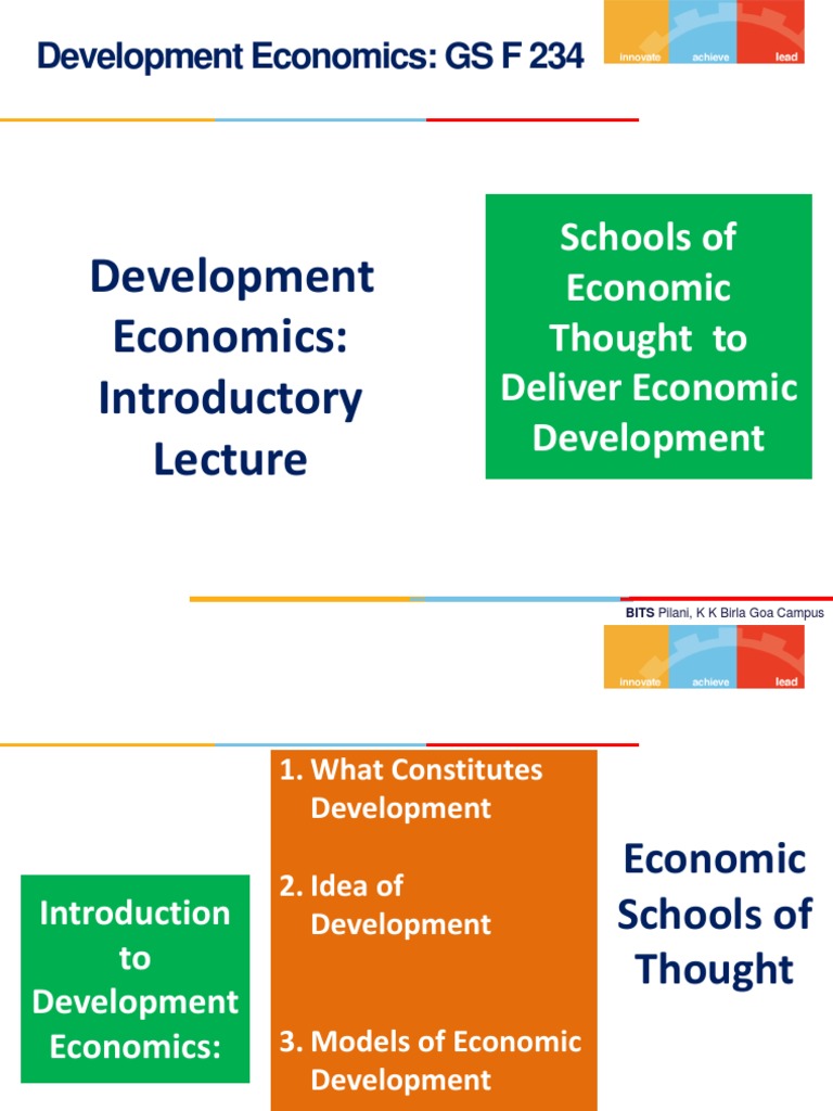 Development Economics: Introductory: Schools of Economic Thought To ...