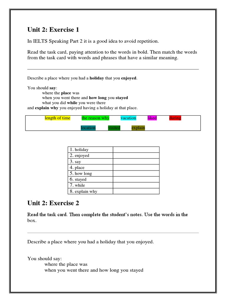 Unit 2 - Speaking | PDF | Question | Verb