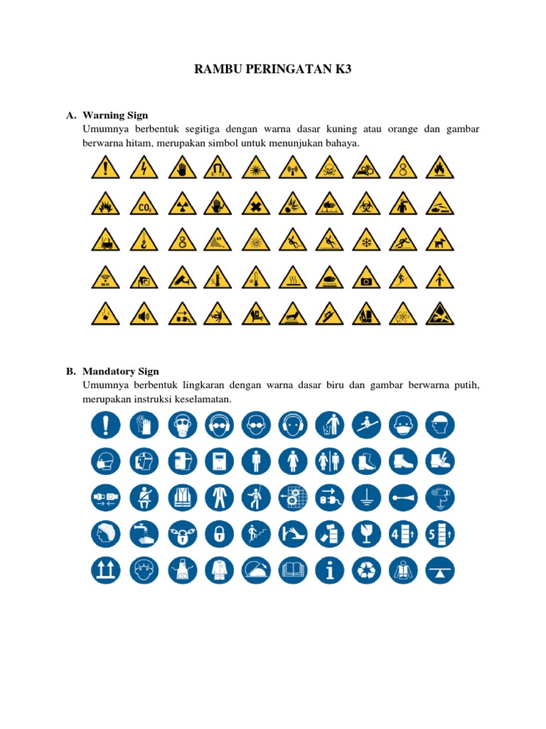 Rambu Peringatan K3 | PDF