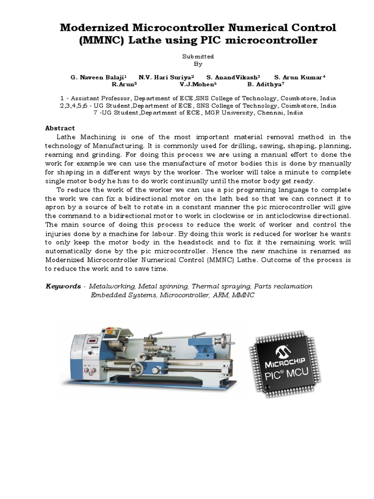 Modernized Microcontroller Numerical Control (MMNC) Lathe Using PIC ...