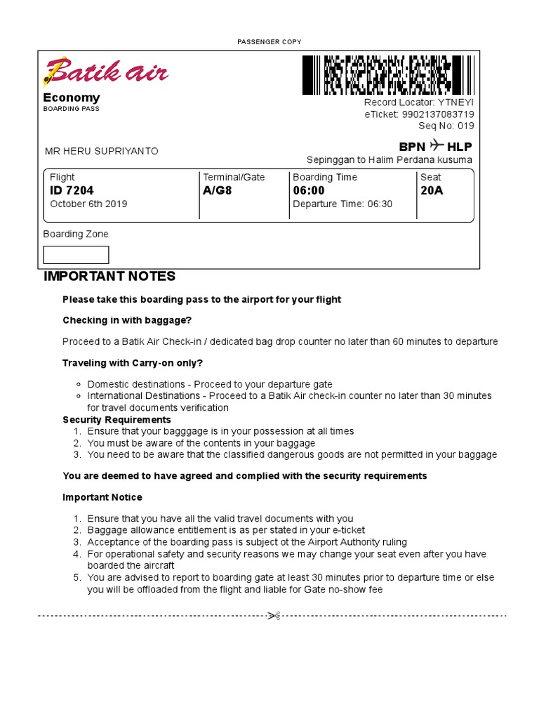 Confirmation Check-In | PDF | Baggage | Airport