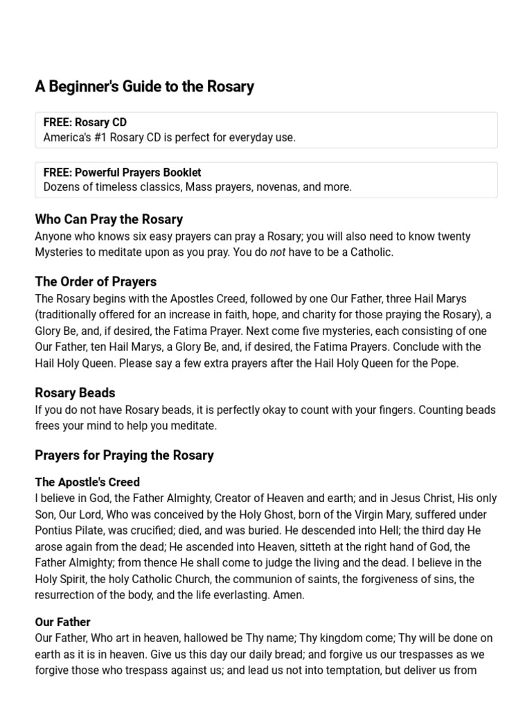 Rosary Guide for Beginners | PDF | Rosary | Lord's Prayer