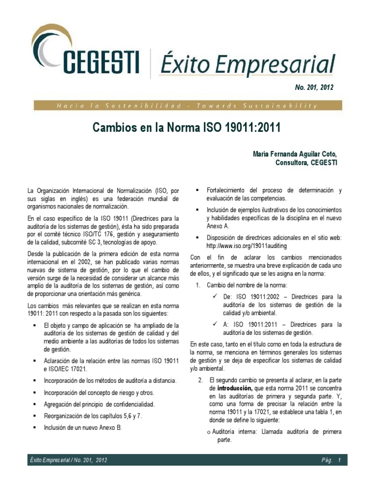 Cambios ISO 19011 2011 | PDF | Organización internacional para la ...