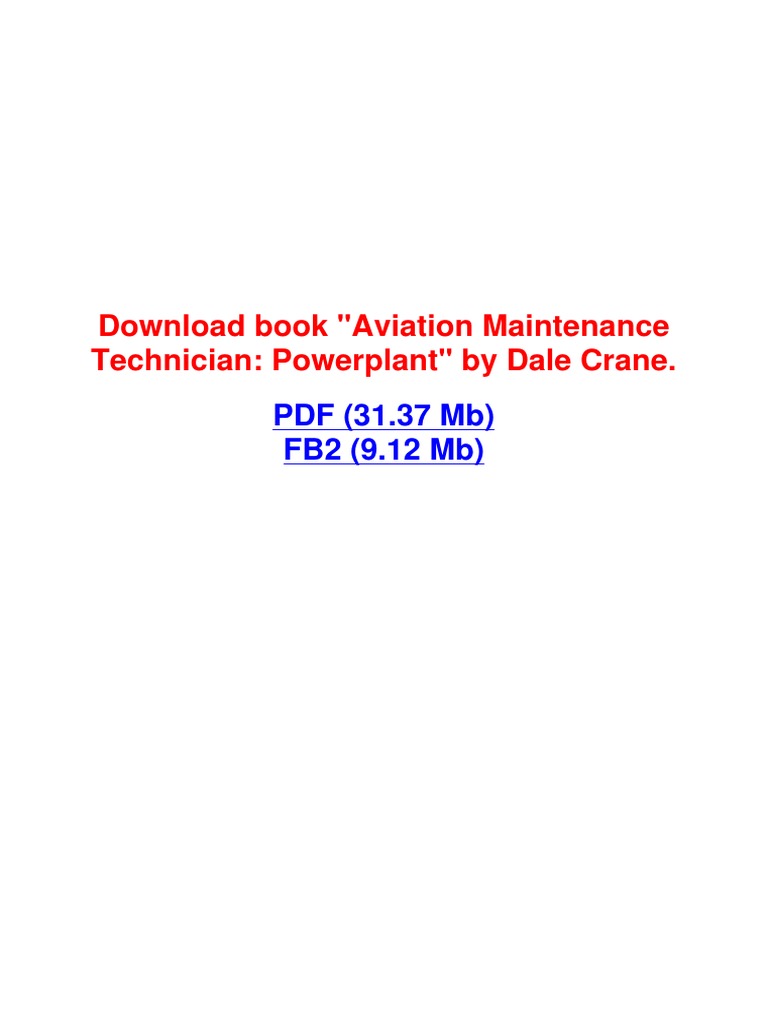 Book "Aviation Maintenance Technician: Powerplant" by Dale Crane | PDF