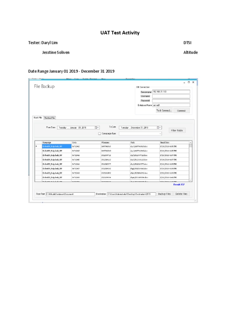 UAT Test Activity | PDF