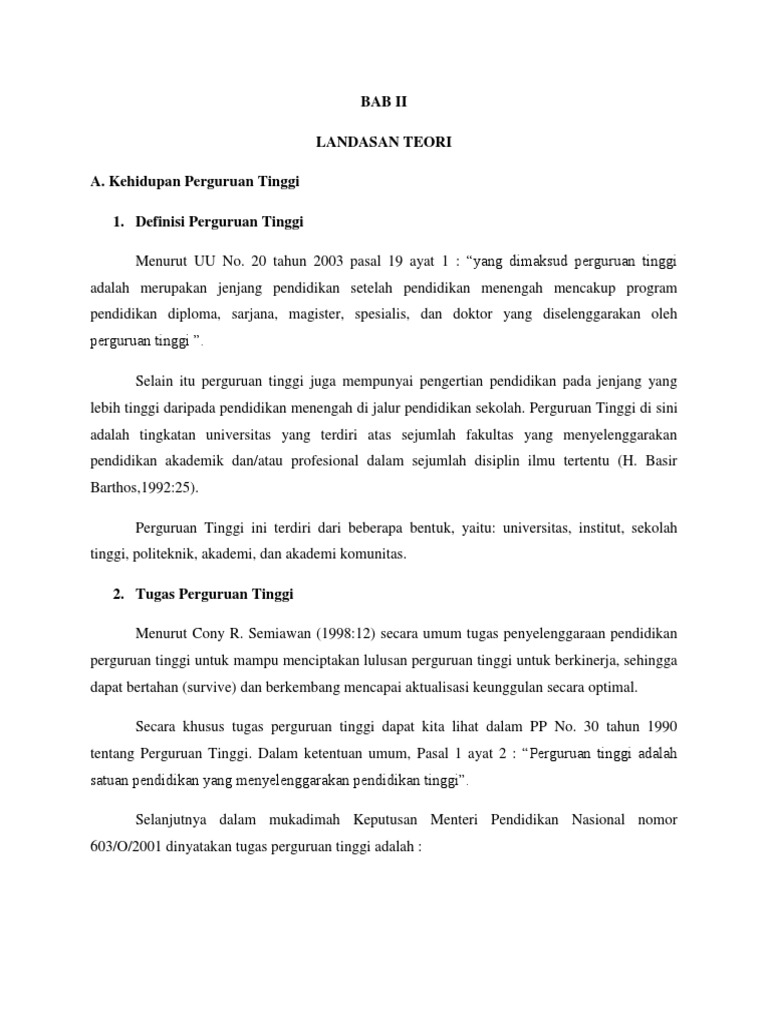 (PBAK) Definisi Dan Tugas Perguruan Tinggi | PDF