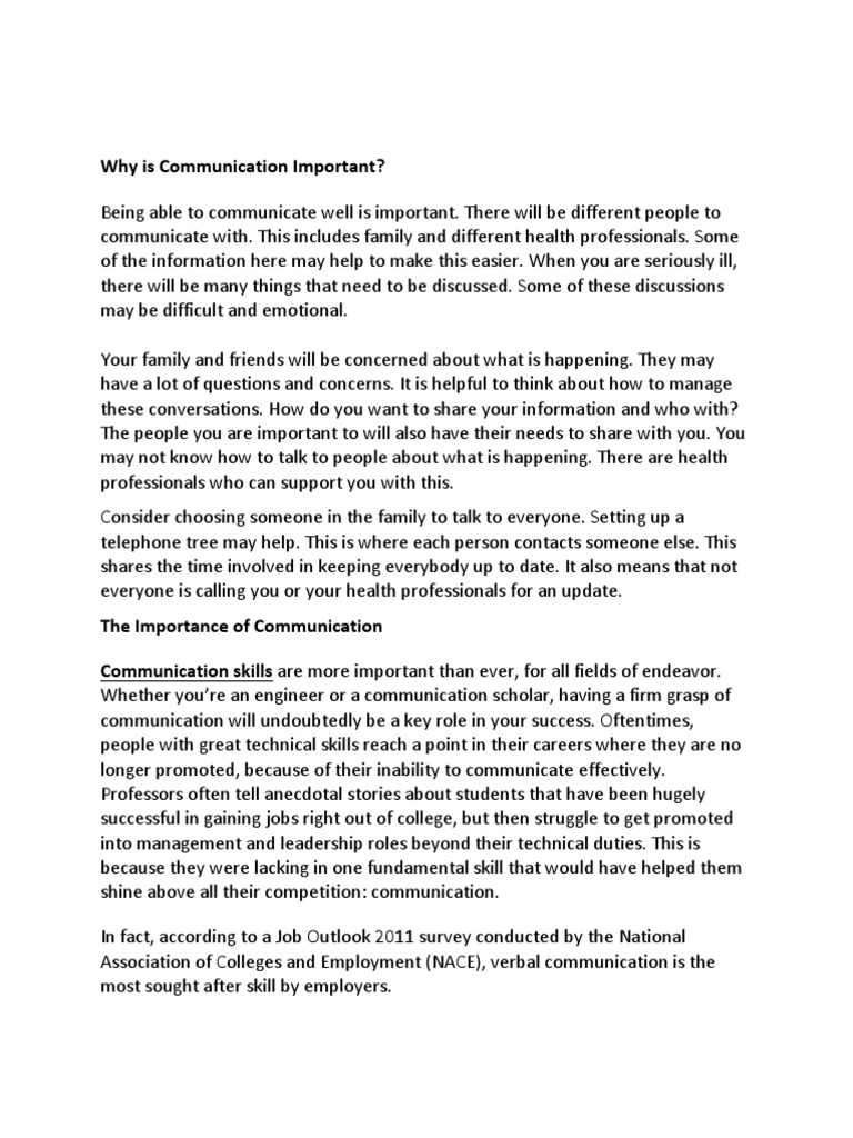 Why Is Communication Important | PDF | Interpersonal Communication ...