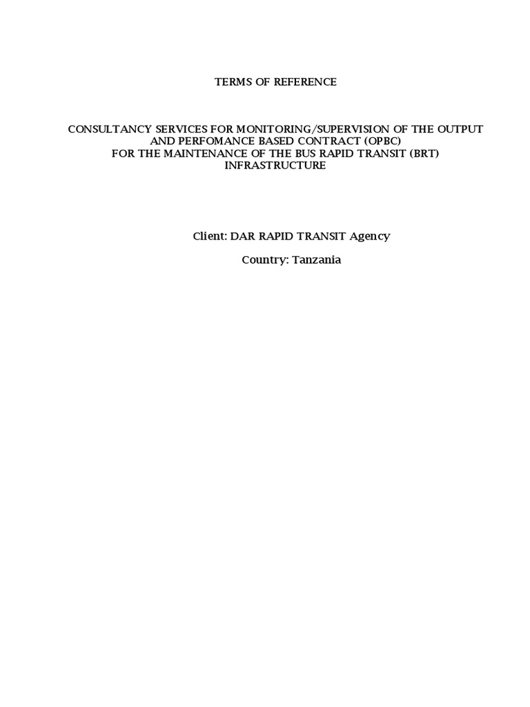 Tor For Performance Based Contract-Reviewed | PDF | Employment ...