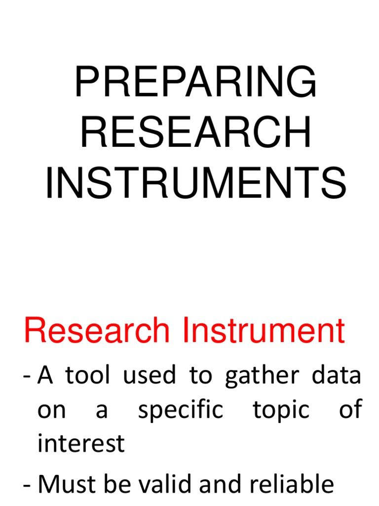 Guidelines for Preparing Research Instruments | PDF | Survey ...