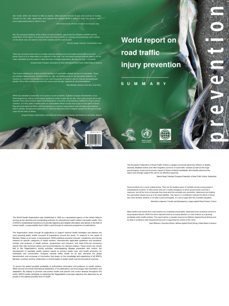 World Report On Road Traffic Injury Prevention: S U M M A R | PDF ...