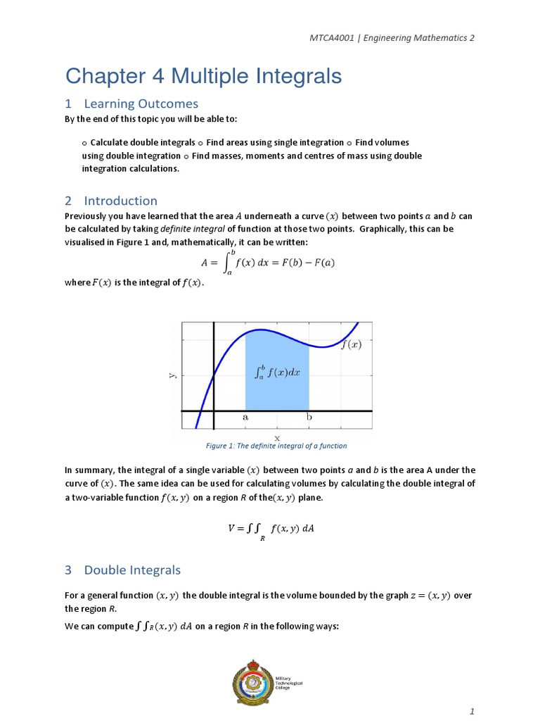 Multiple Integrals | PDF | Integral | Area