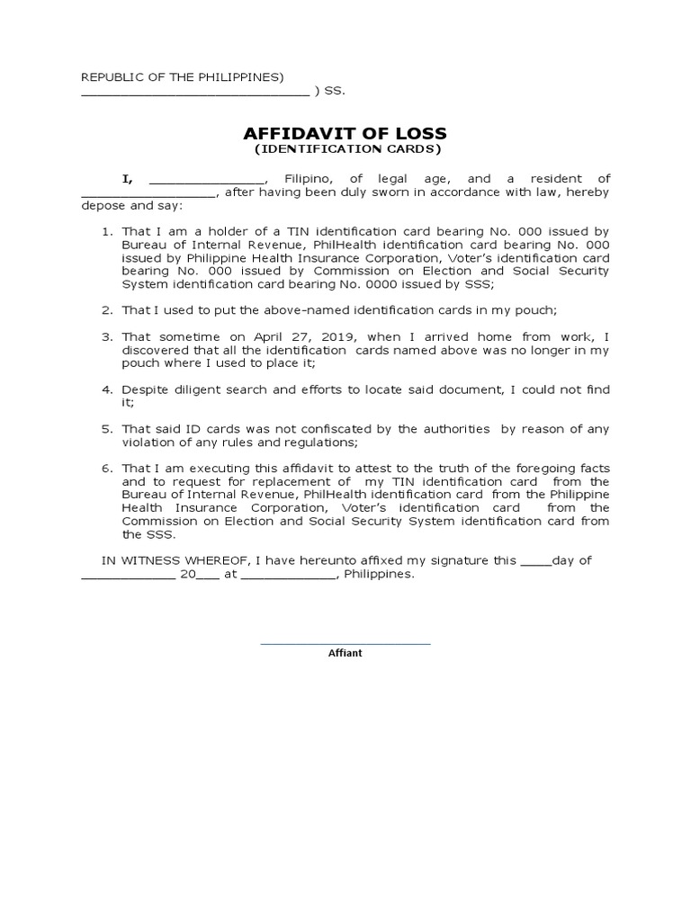 Aff Loss Id Cards | PDF