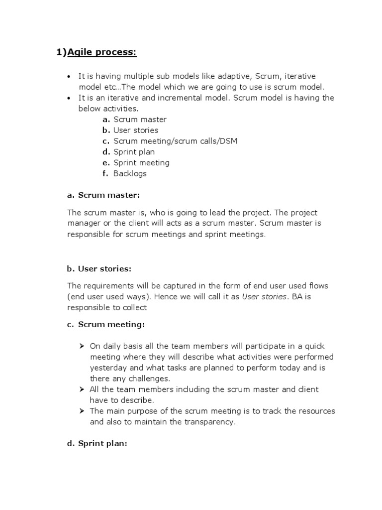 Agile Process | PDF | Scrum (Software Development) | Computing