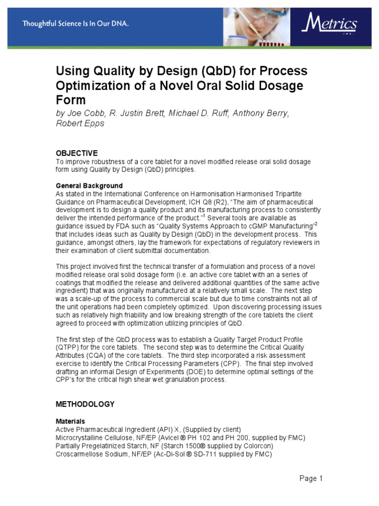 Pharmaceuticlas Process Optimisation PDF | PDF | Tablet (Pharmacy ...