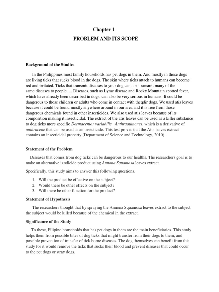 Problem and Its Scope: Background of The Studies | PDF | Experiment ...