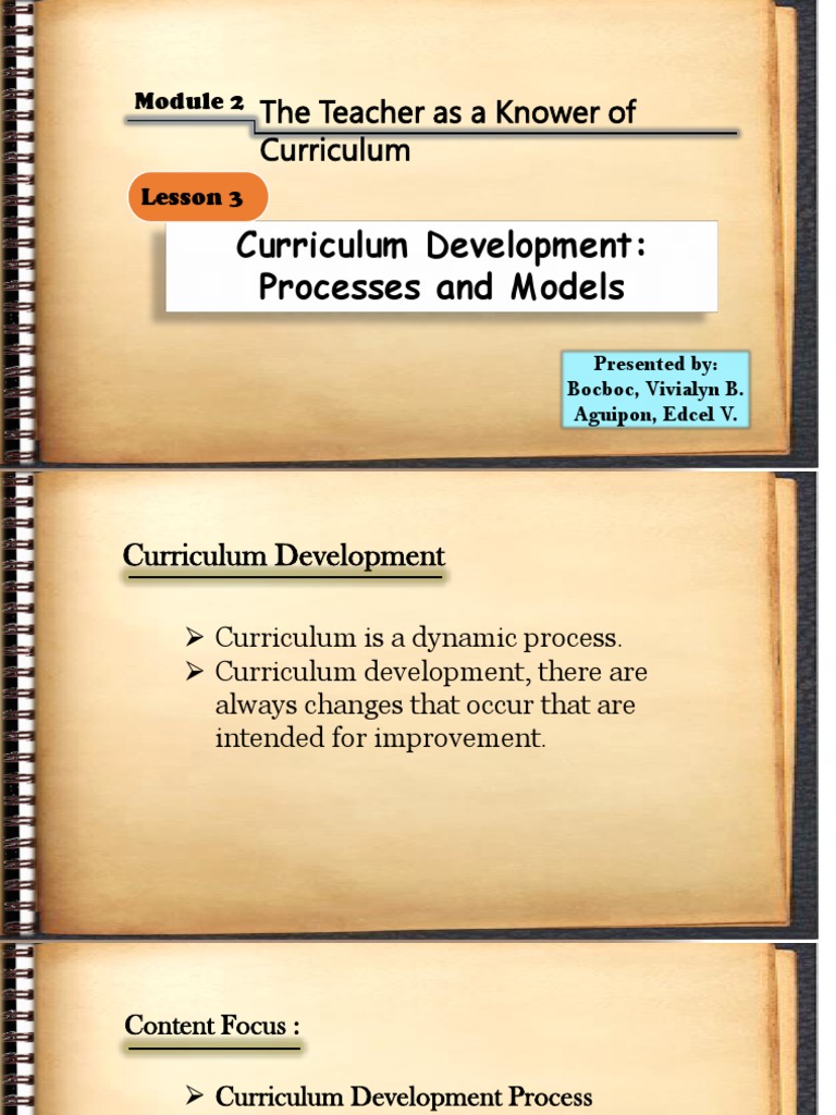 The Teacher As A Knower of Curriculum: Curriculum Development ...