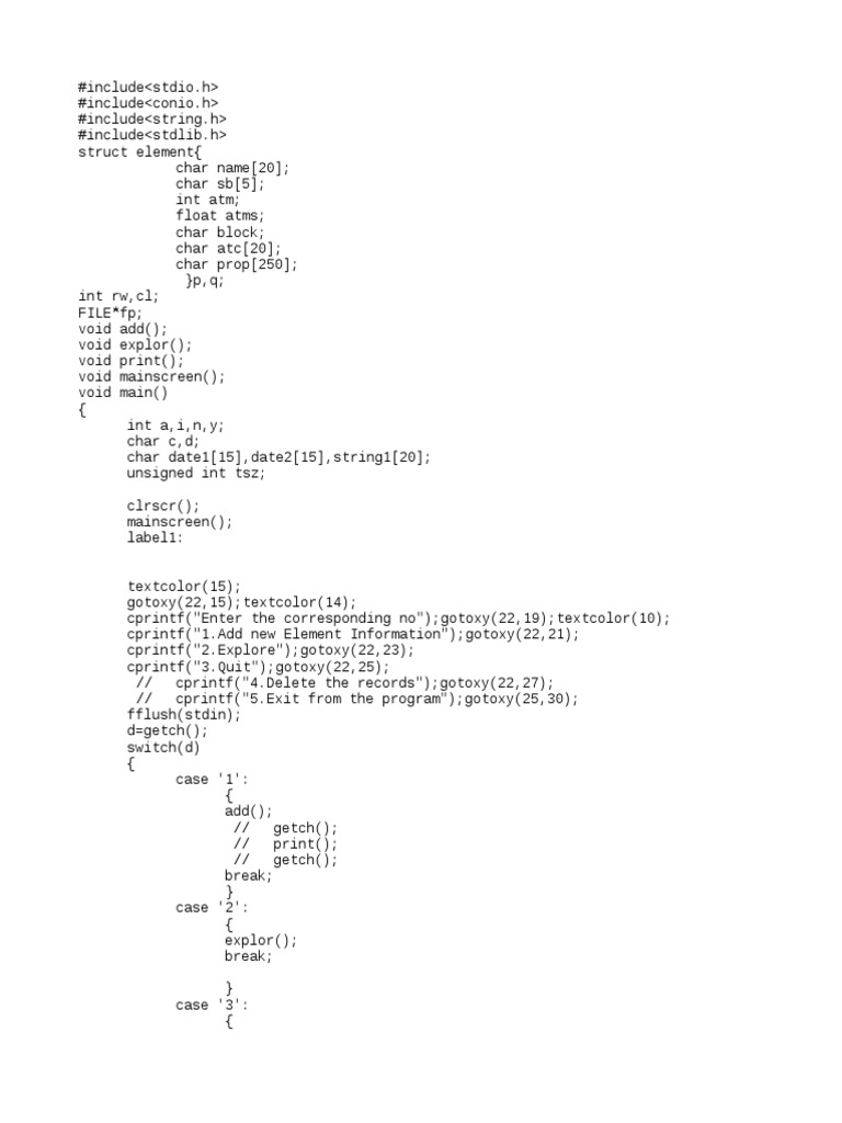Modern Periodic Table - C Program | PDF | Computer Architecture | Computer Libraries