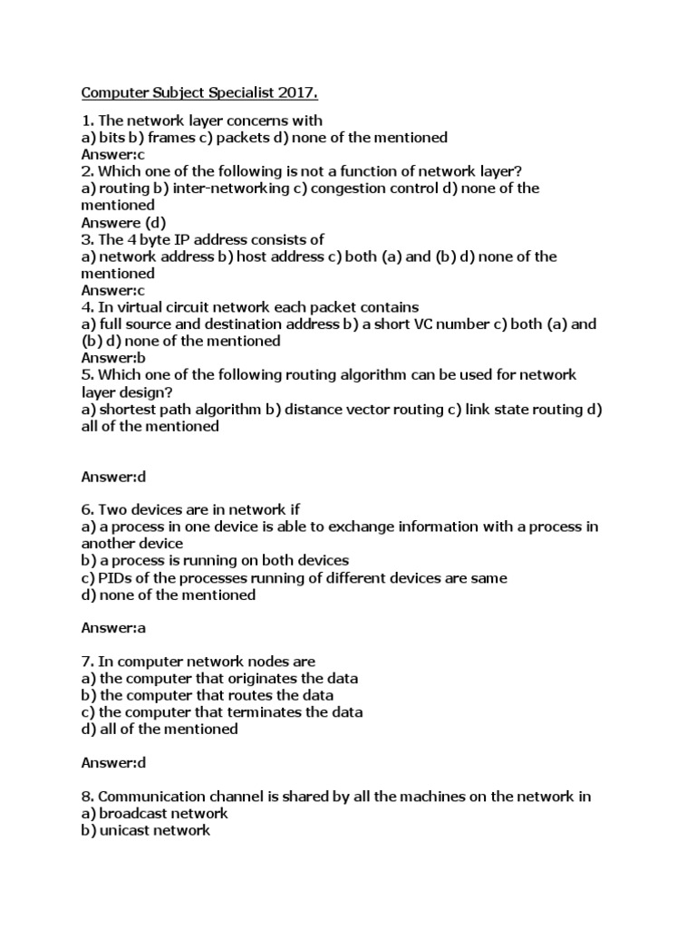 Computer Science Past Papers MCQS Solved | PDF | Scheduling (Computing) | Routing