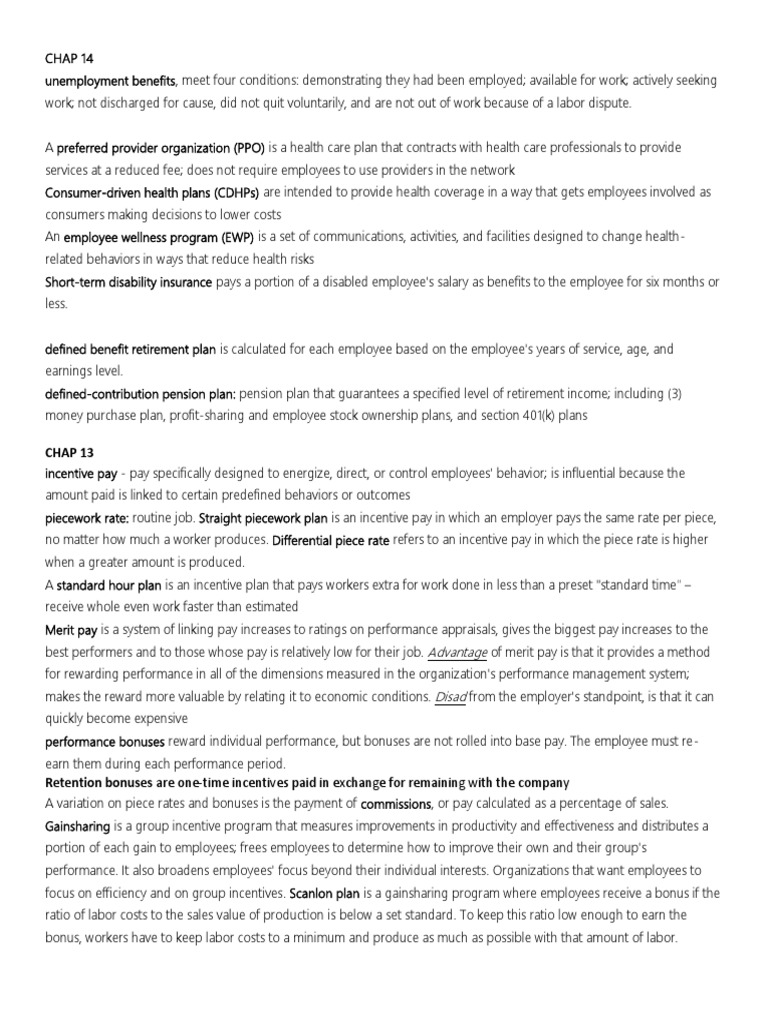 Chap 13: Advantage Disad | PDF | Piece Work | Employment