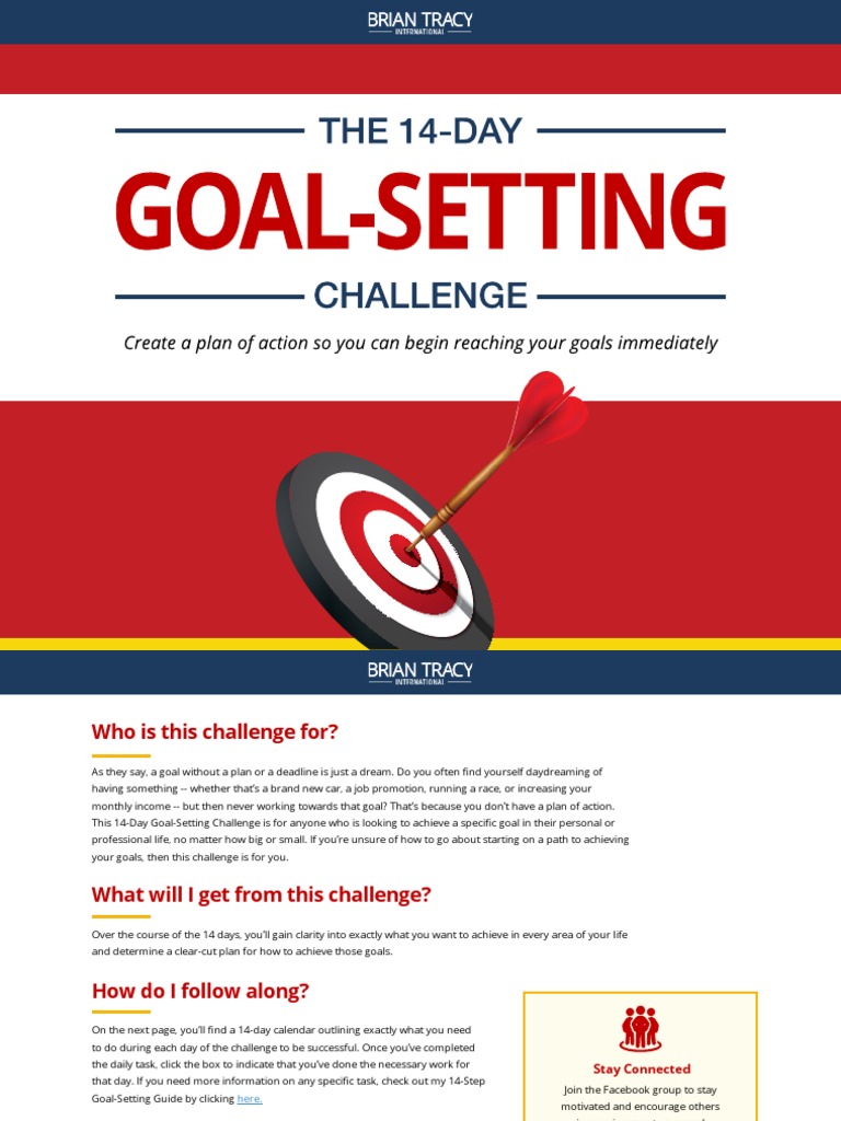14 Day Goal Setting Challenge PDF | PDF | Goal Setting | Goal