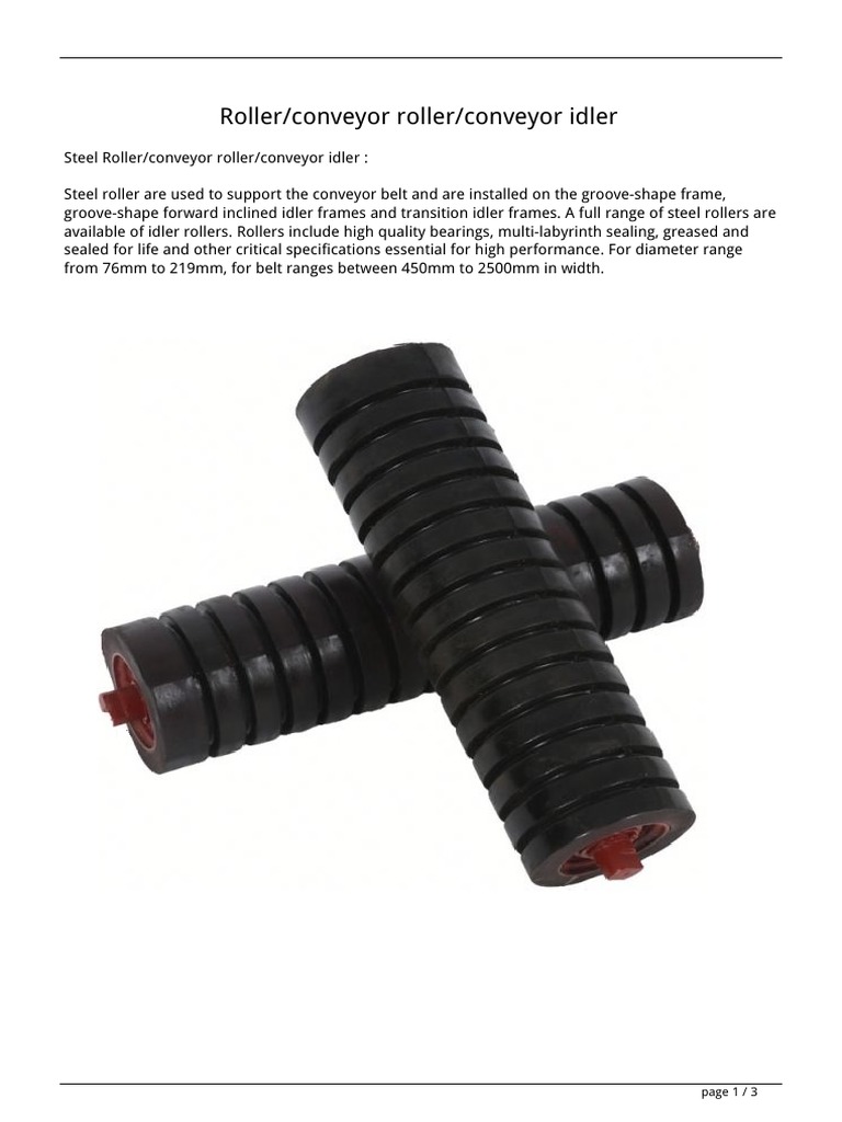 Steel Roller Specifications Guide | PDF | Business | Technology ...