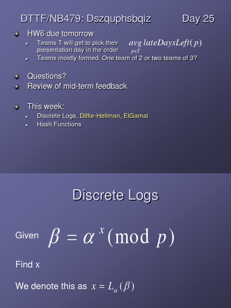 Dttf/Nb479: Dszquphsbqiz Day 25: FT Latedaysle Avg | PDF | Cryptography ...