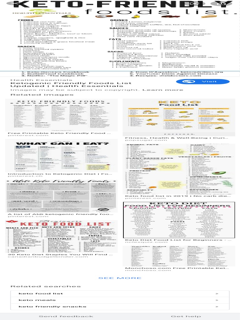 Ketogenic Friendly Foods List Updated - Health Essentials | PDF | Wellness