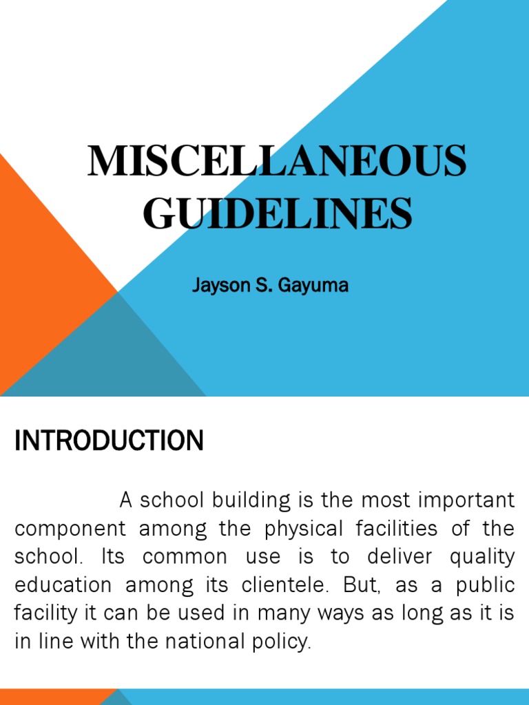 Guidelines for Miscellaneous School Use | PDF | State School | Literacy