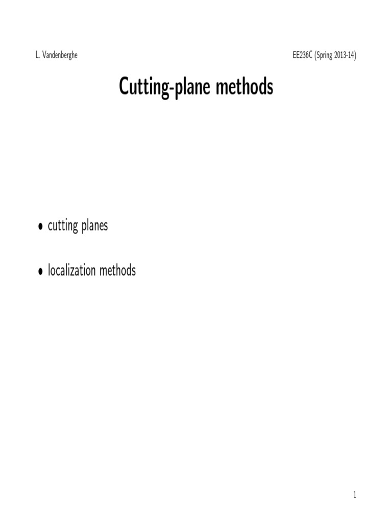 Cutting-Plane Methods | PDF | Mathematical Optimization | Theoretical Computer Science
