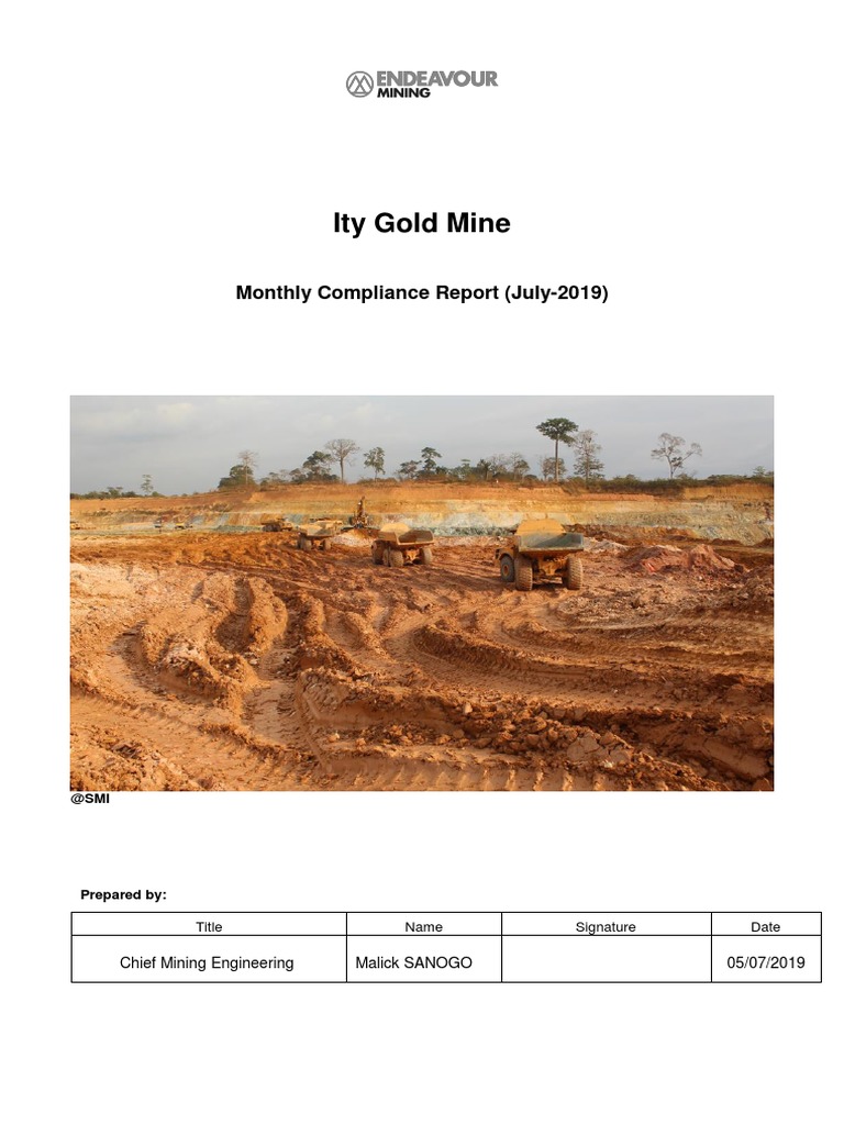 2019 - Compliance Report-Ity - End of July | PDF | Resource Extraction ...