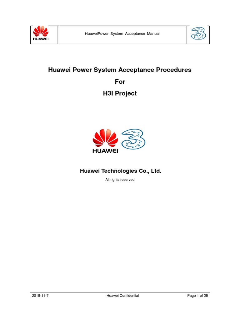 Huawei Power Systems Acceptance Manual - Update - 20190621 | PDF ...