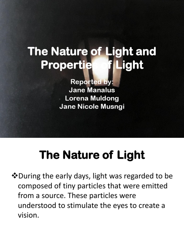 The Nature of Light and Properties of Light | PDF | Light | Reflection ...