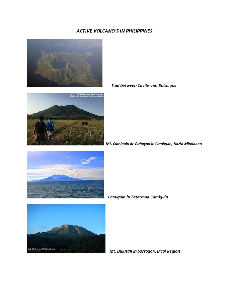 Active Volcano'S in Philippines: Taal Between Cavite and Batangas | PDF ...