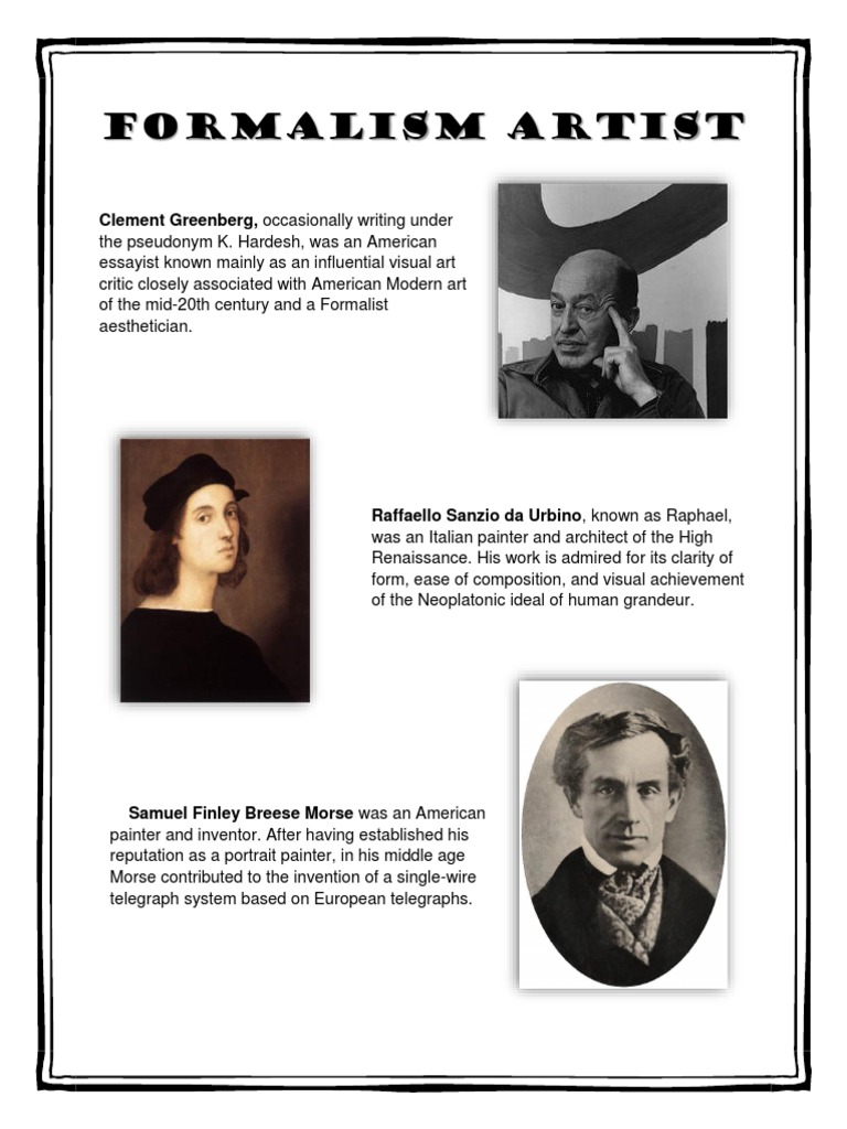 Formalism Artist: Clement Greenberg, Occasionally Writing Under | PDF ...