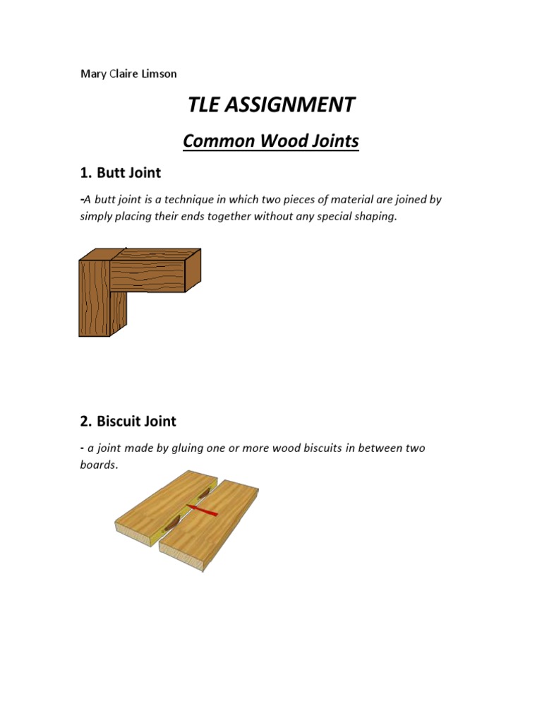 Tle Assignment: Common Wood Joints | PDF