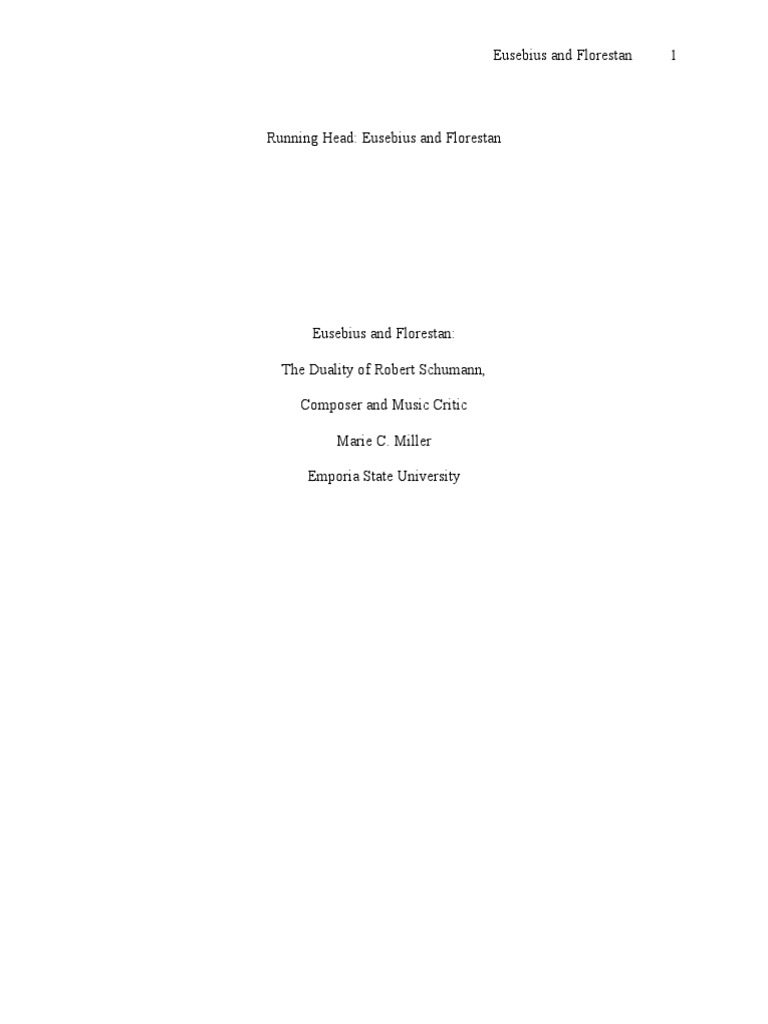 Eusebius e Florestan Artigo | PDF | Robert Schumann | Entertainment