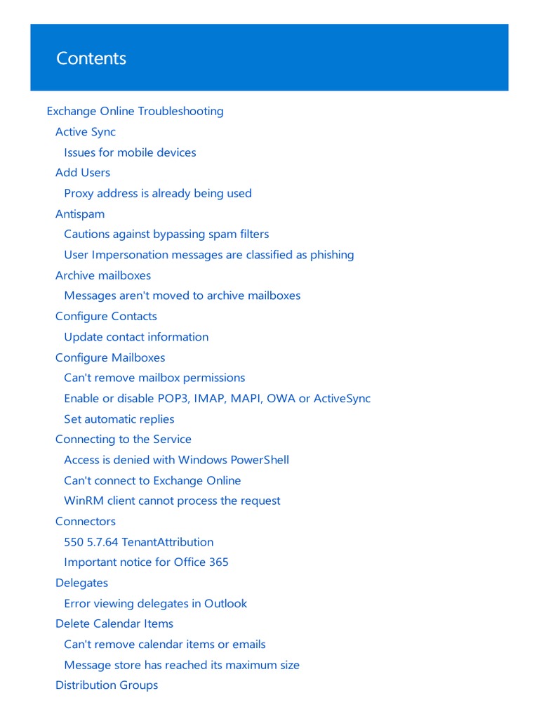 Exchange Online Troubleshooting Guide | PDF | Microsoft Outlook ...