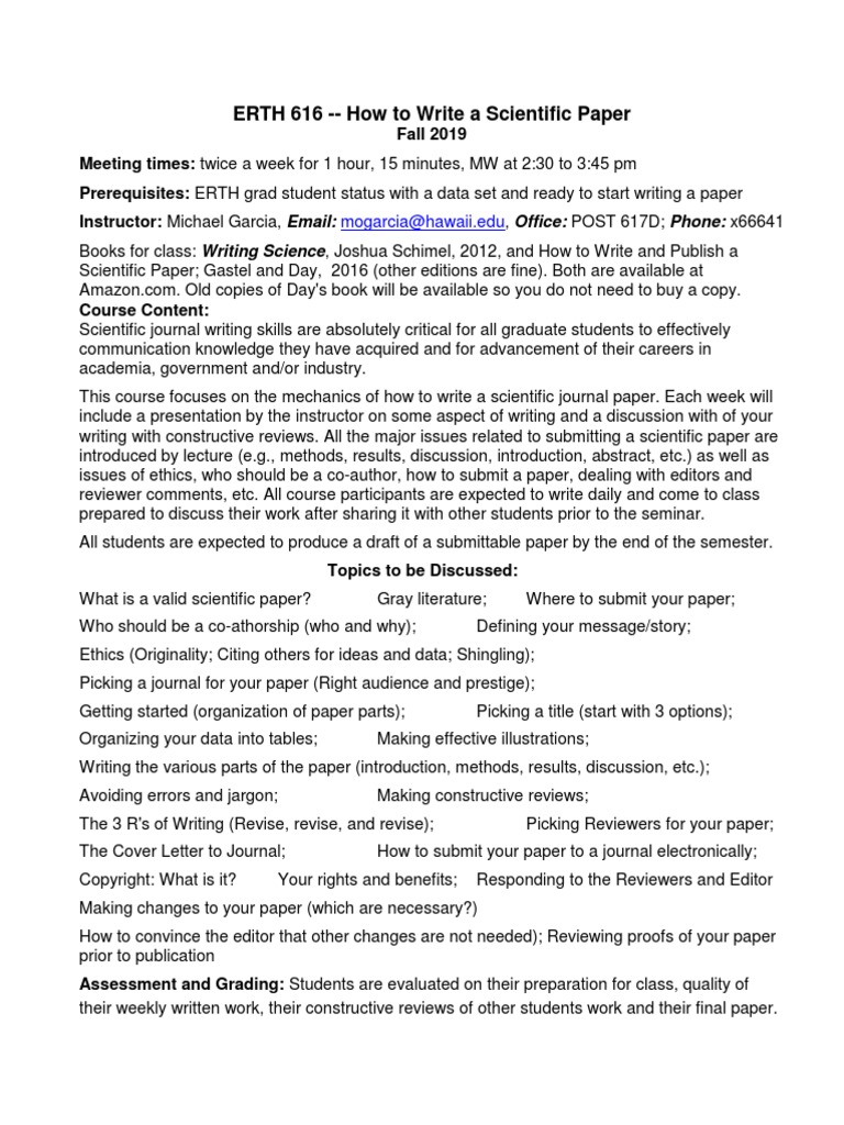 How To Write A Scientific Paper | PDF | Science | Scientific Method