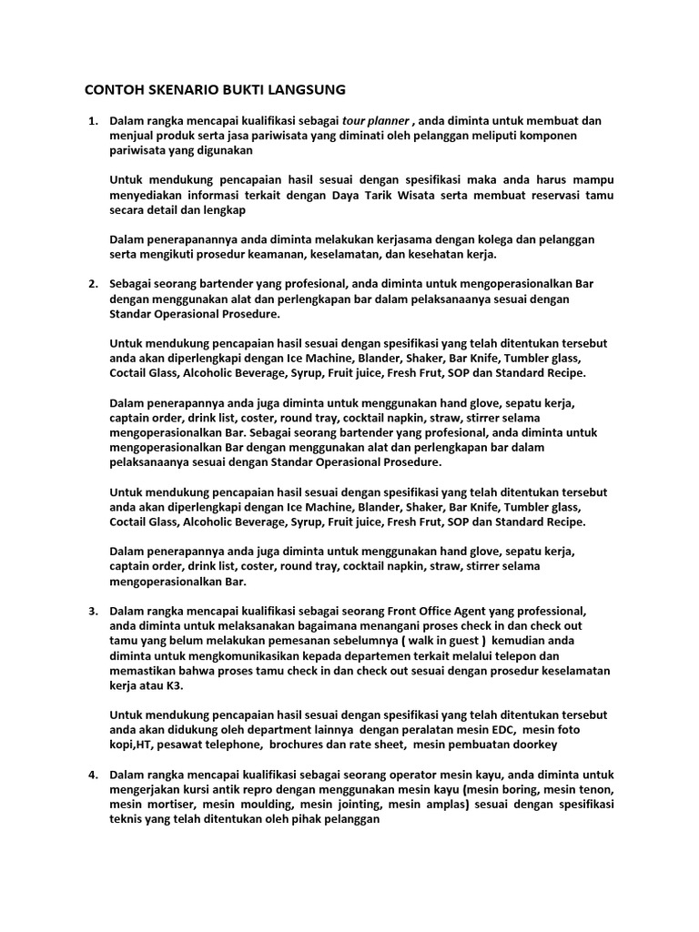9 Contoh Skenario Praktek | PDF