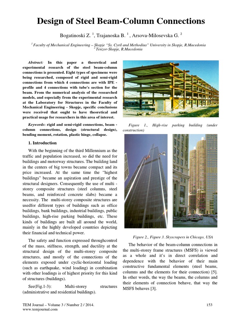 Design Of Steel Beam Column Connections Pdf Pdf Beam Structure