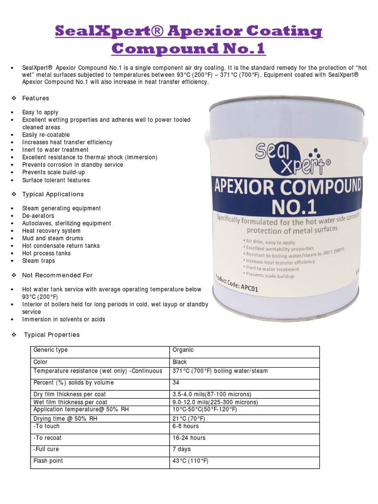 High-Temp Metal Coating: SealXpert® | PDF | Steam | Heat Transfer