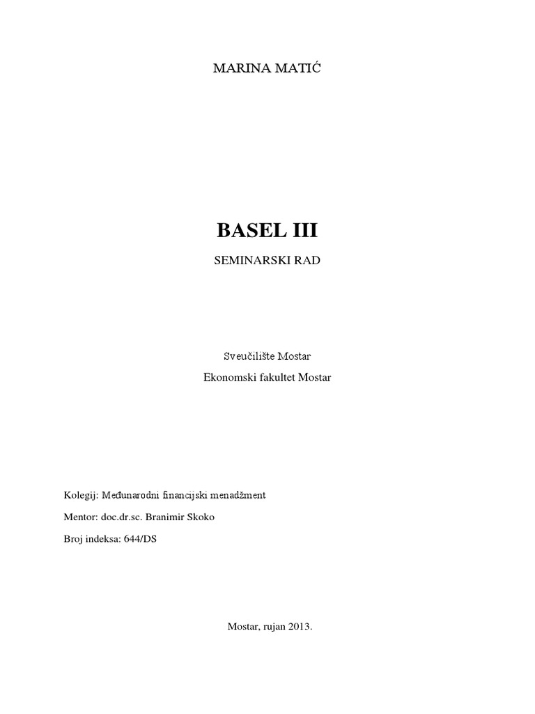 Basel III | PDF