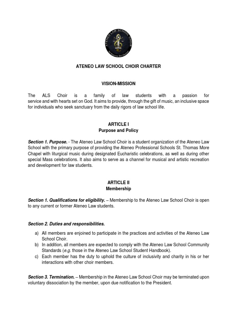 ALS Choir Constitution July 2017 | PDF | Ratification | Legal Documents