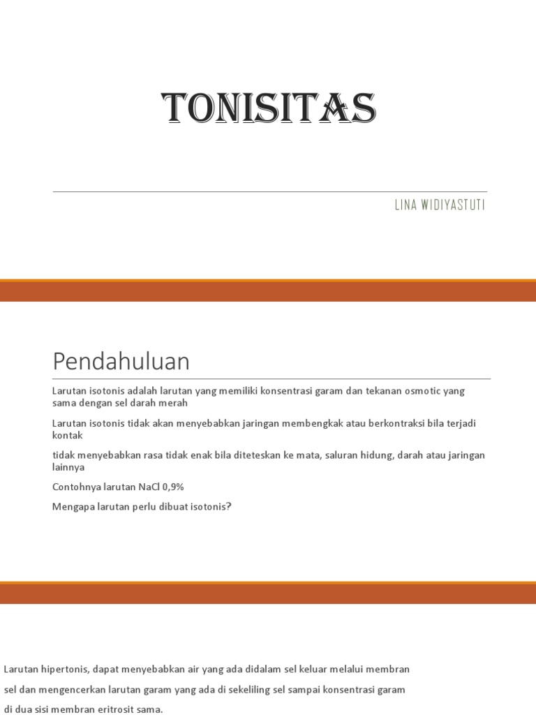 Perhitungan Tonisitas Larutan NaCl | PDF | Metode & Bahan Ajar