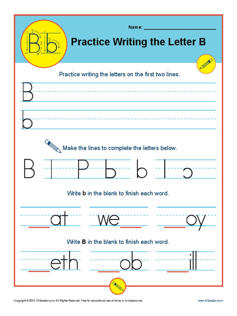 Practice Letter B | PDF