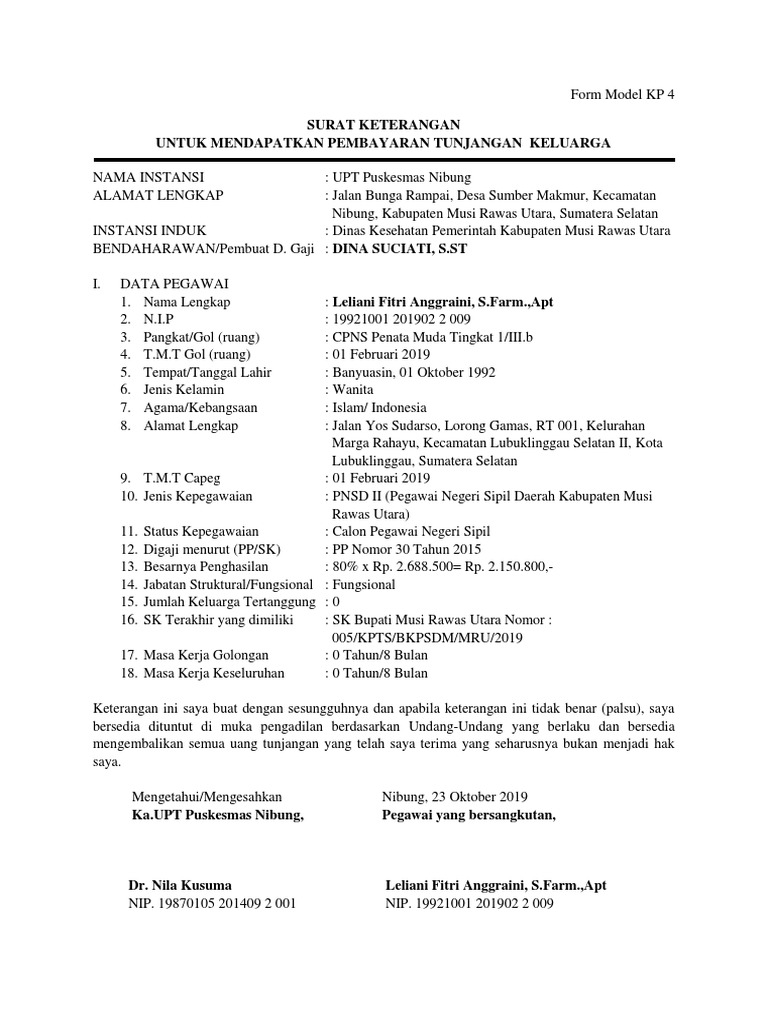 Form Model KP 4 | PDF