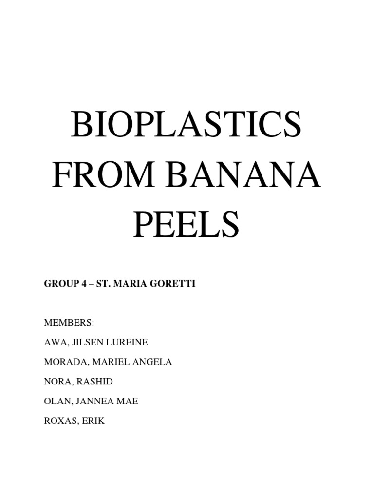 Banana Peels Make Eco Bioplastics | PDF | Biodegradation | Plastic